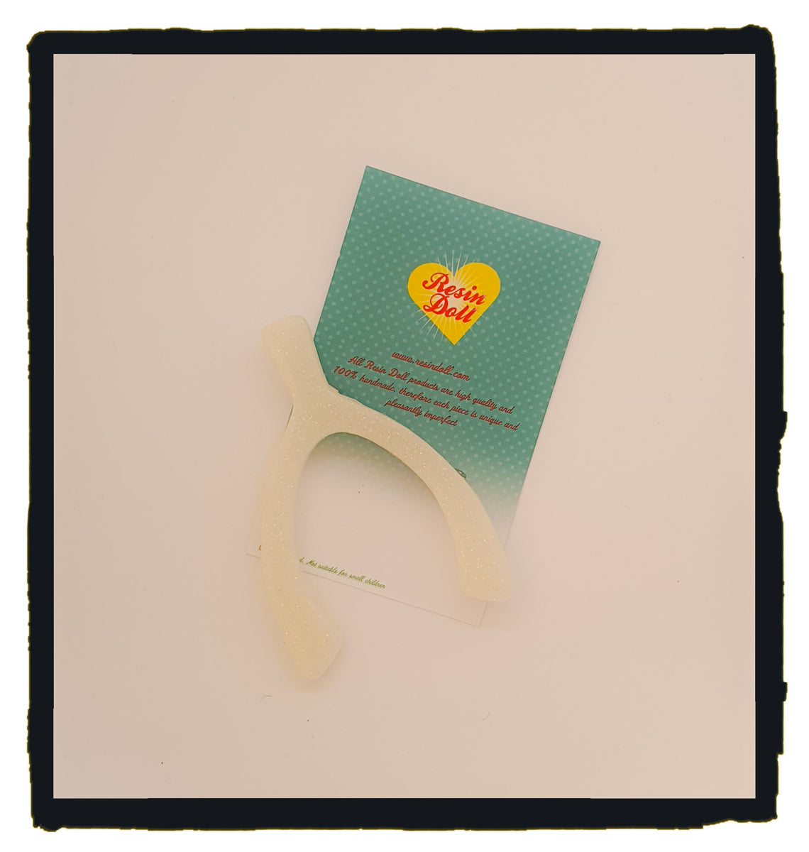 White Wishbone Brooch – Resin Doll